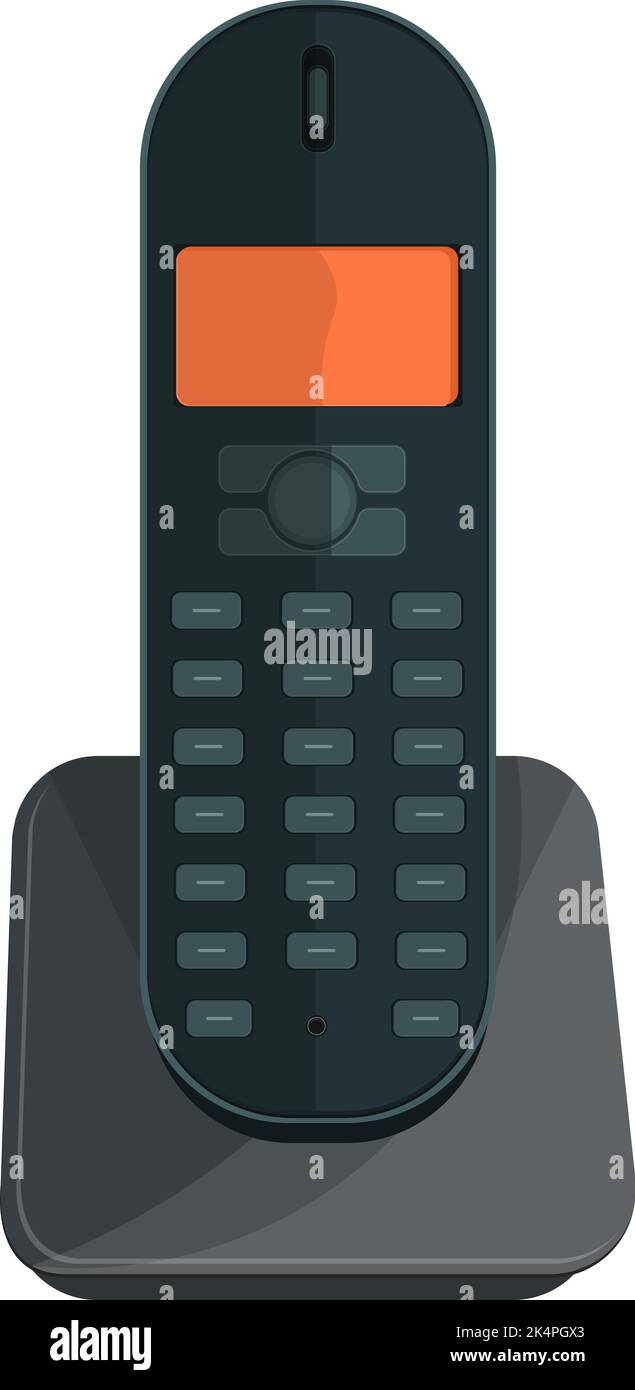 Wireless home telephone, illustration, vector on a white background ...