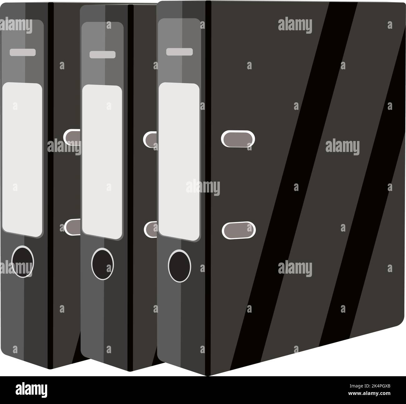 Black file clips, illustration, vector on a white background Stock ...