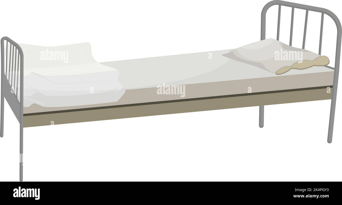 Hospital bed, illustration, vector on a white background Stock Vector ...