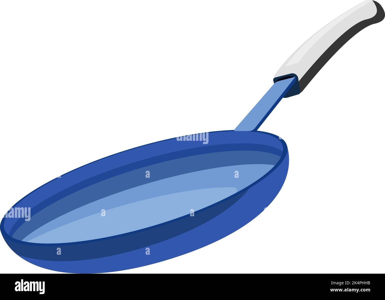 Blue frying pan, illustration, vector on a white background Stock ...