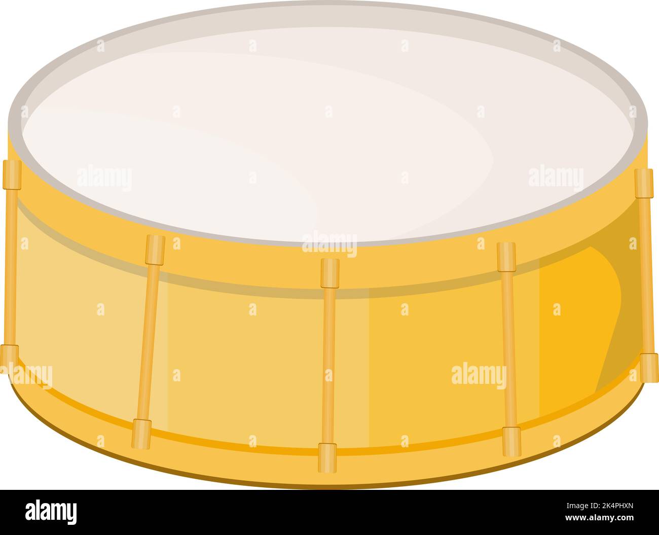 Yellow drum, illustration, vector on a white background Stock Vector ...