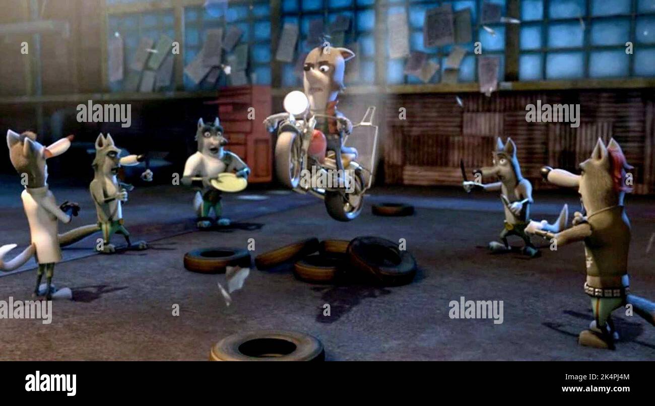 WOLF GANG SCENE, UNSTABLE FABLES: 3 PIGS and A BABY, 2008 Stock Photo ...