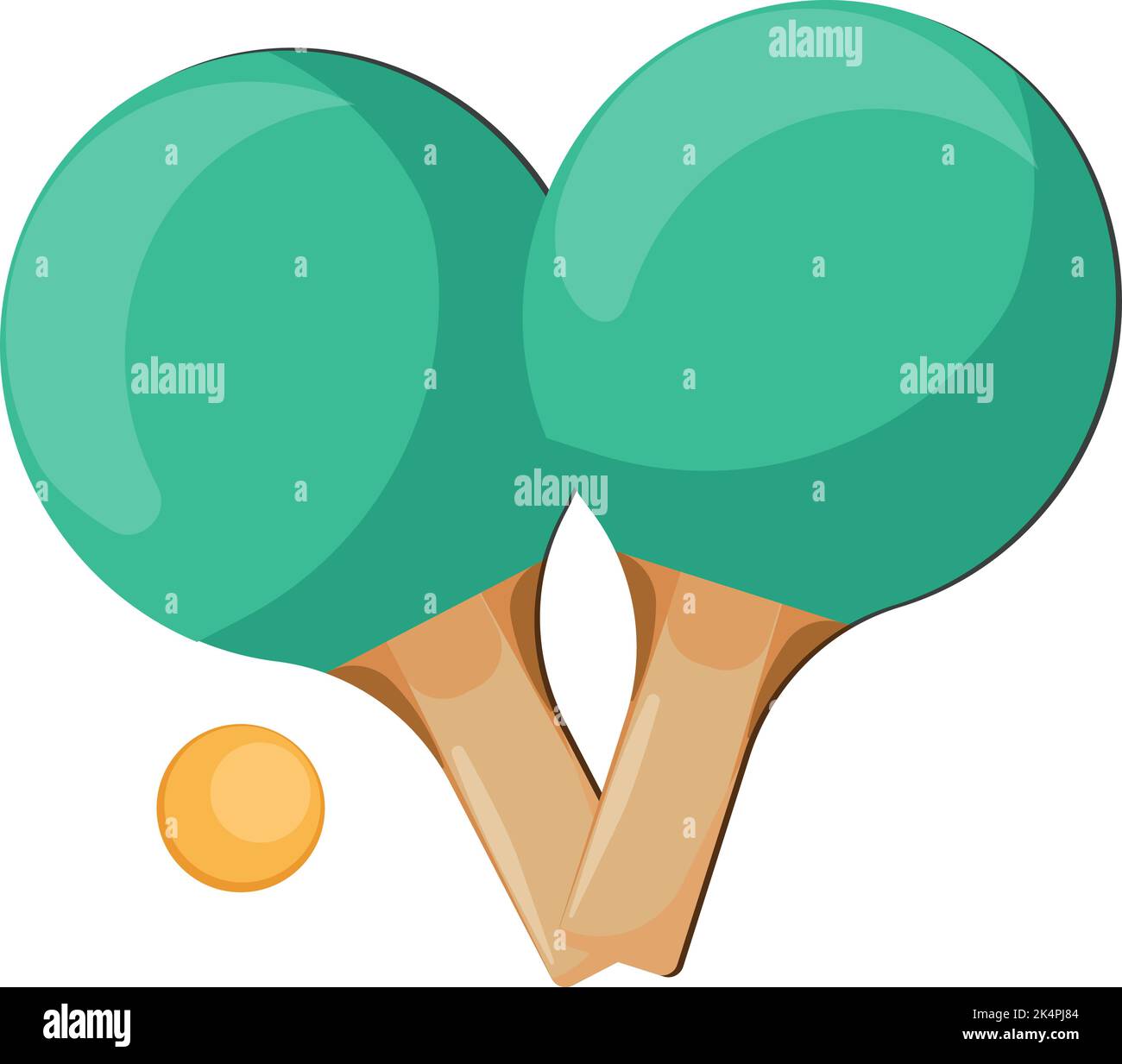 Green wooden ping pong rackets, illustration, vector on a white background Stock Vector Image ...