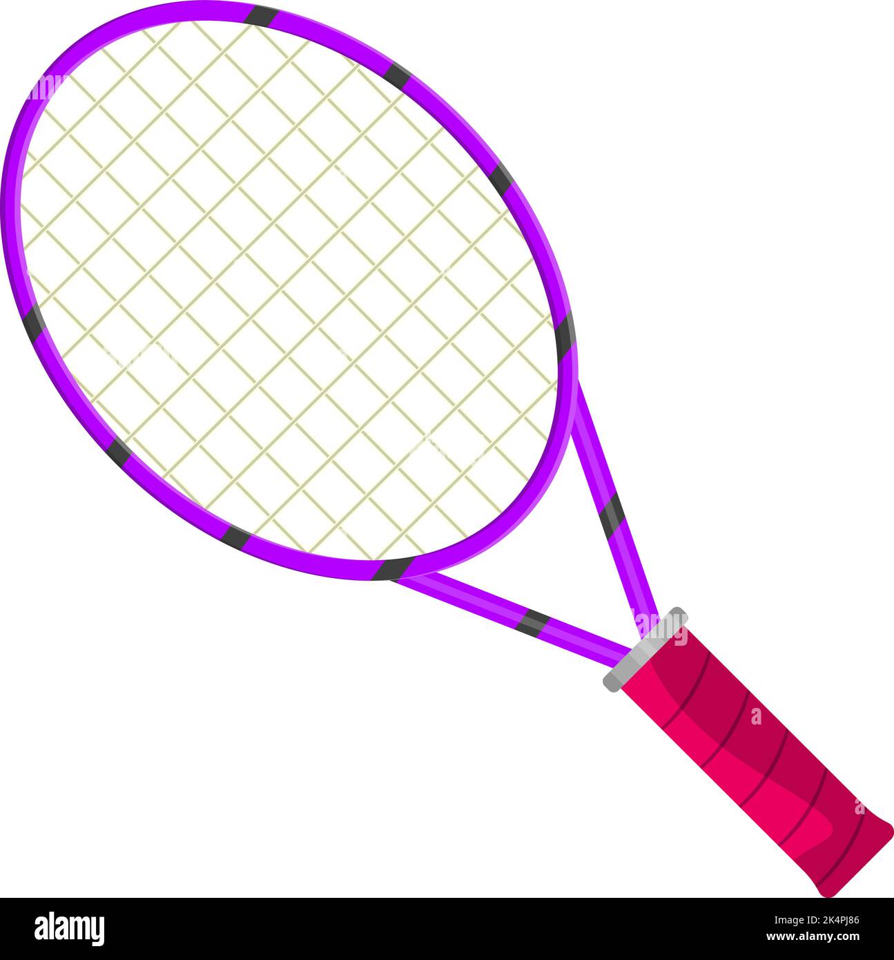 Purple tennis racket, illustration, vector on a white background Stock ...