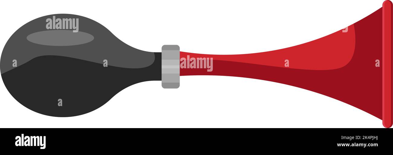 Red and black horn, illustration, vector on a white background Stock ...