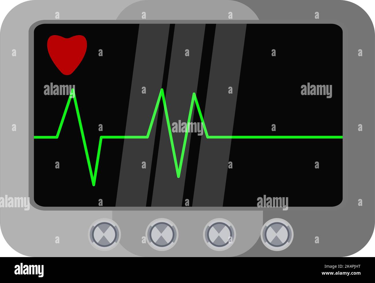 ECG Machine, illustration, vector on a white background Stock Vector ...