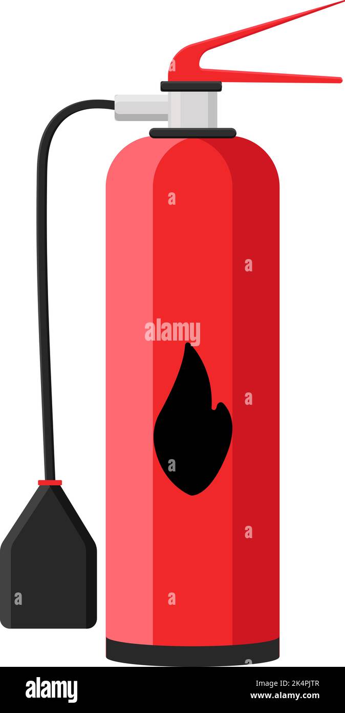 Red fire extinguisher, illustration, vector on a white background Stock ...
