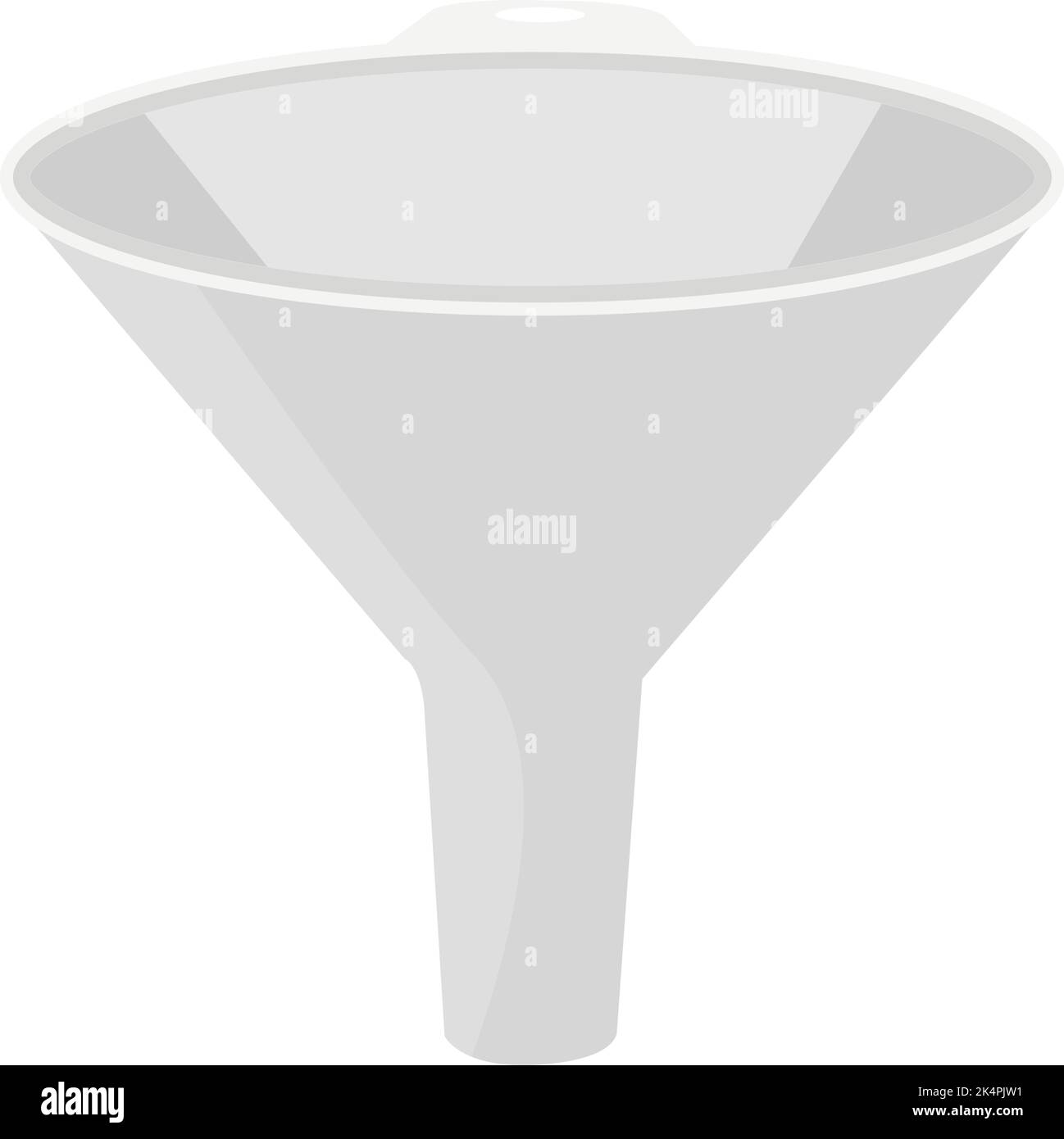 White plastic funnel, illustration, vector on a white background Stock ...