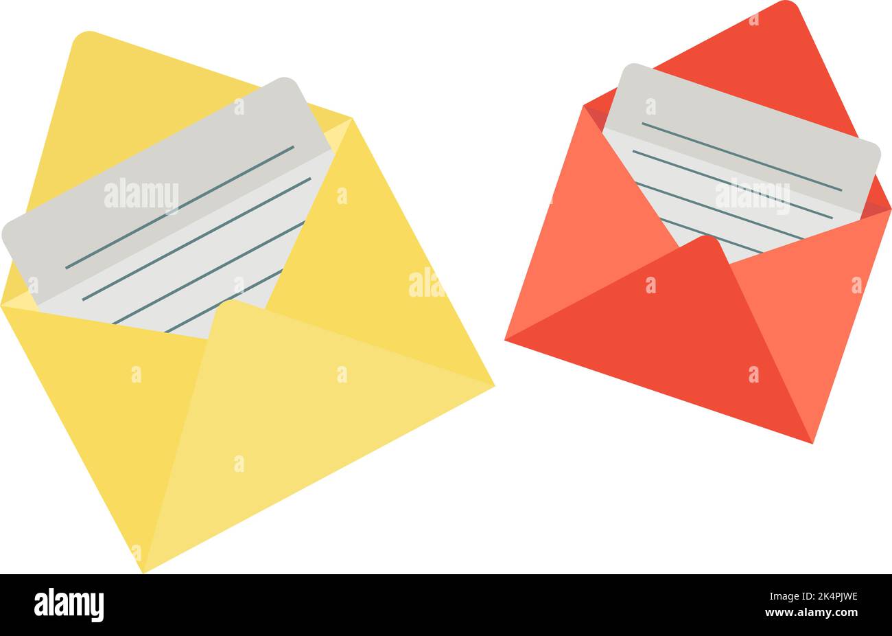 Two envelopes, illustration, vector on a white background Stock Vector ...