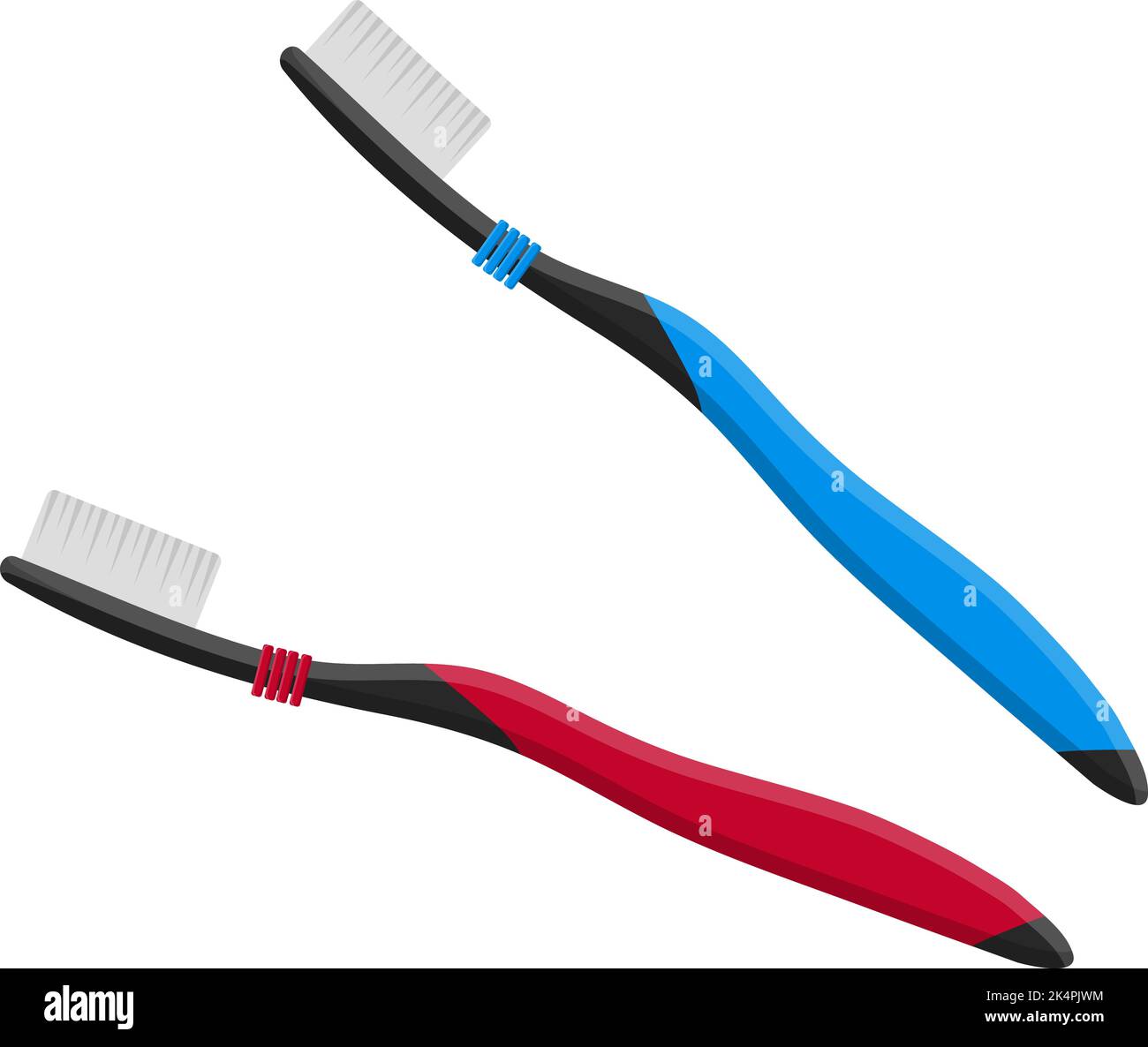 A blue and a red toothbrush Stock Vector Images - Alamy