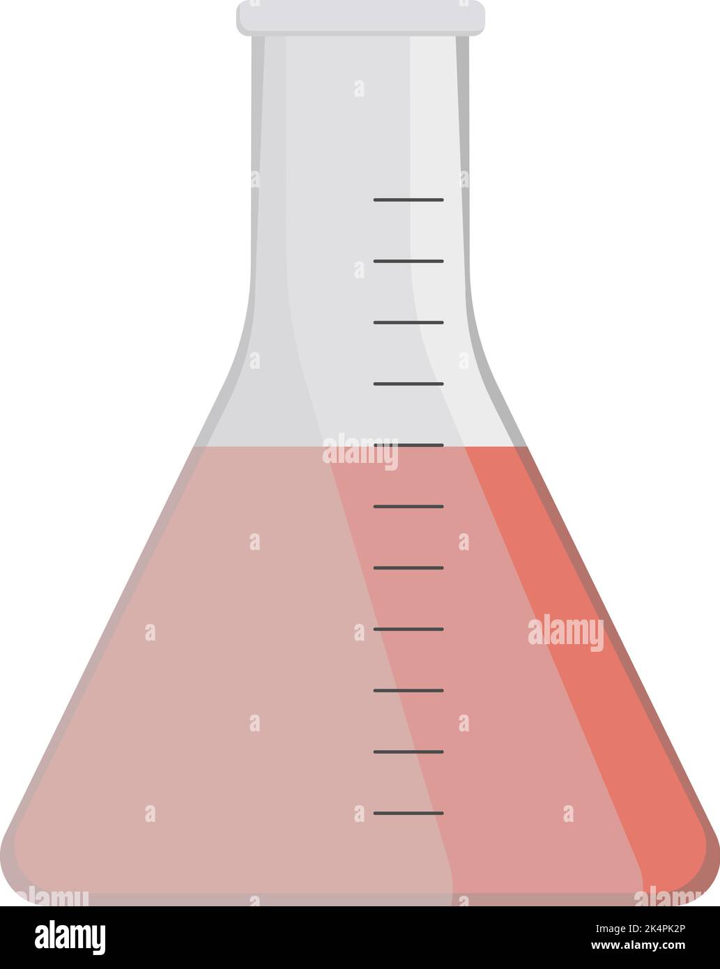 Chemical bottle with red liquid, illustration, vector on a white ...