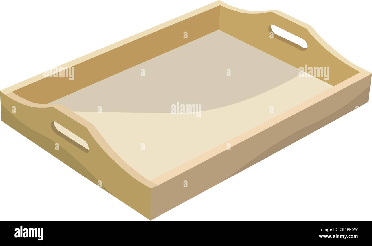 Wooden tray, illustration, vector on a white background Stock Vector ...