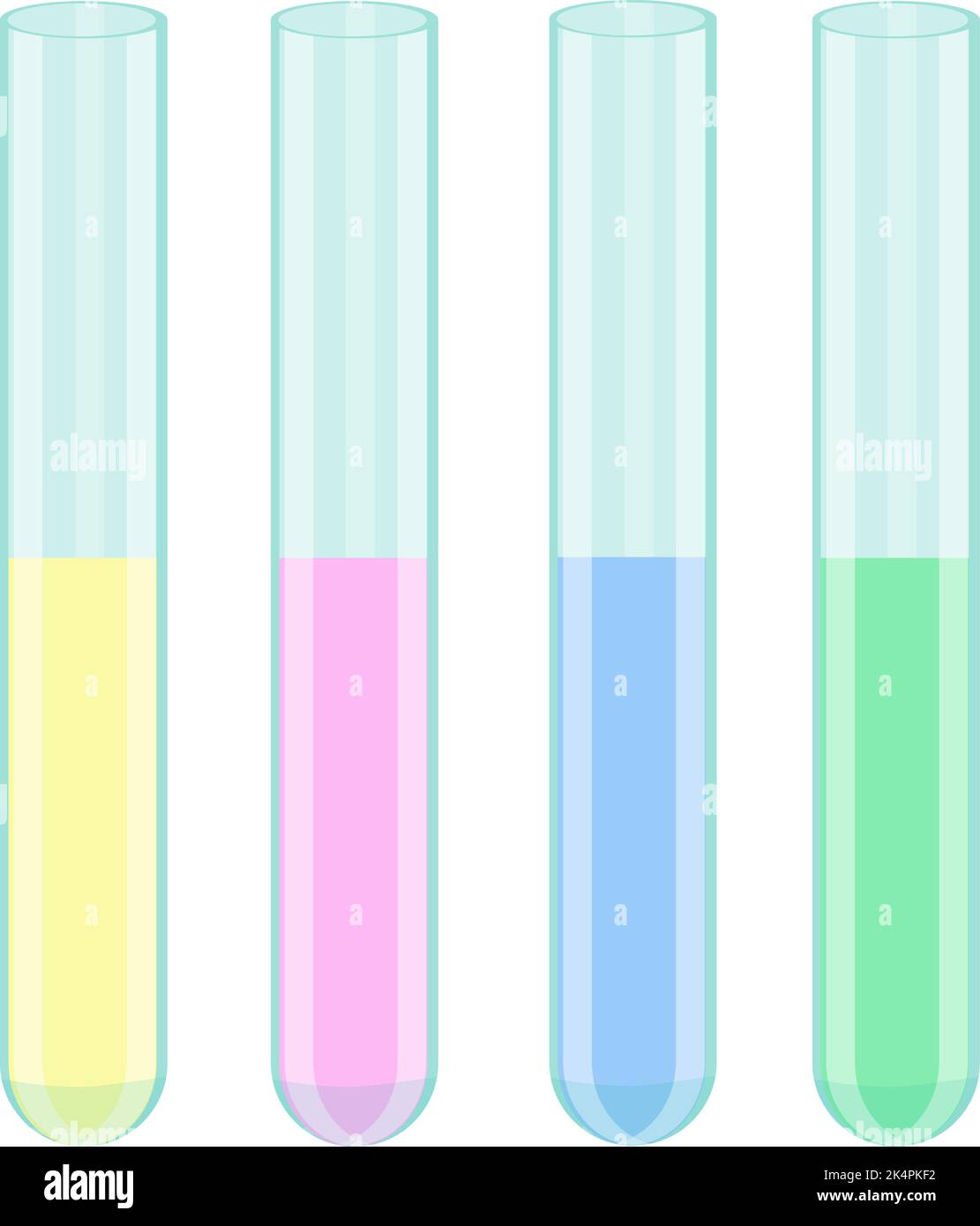 Biological test tubes, illustration, vector on a white background Stock ...