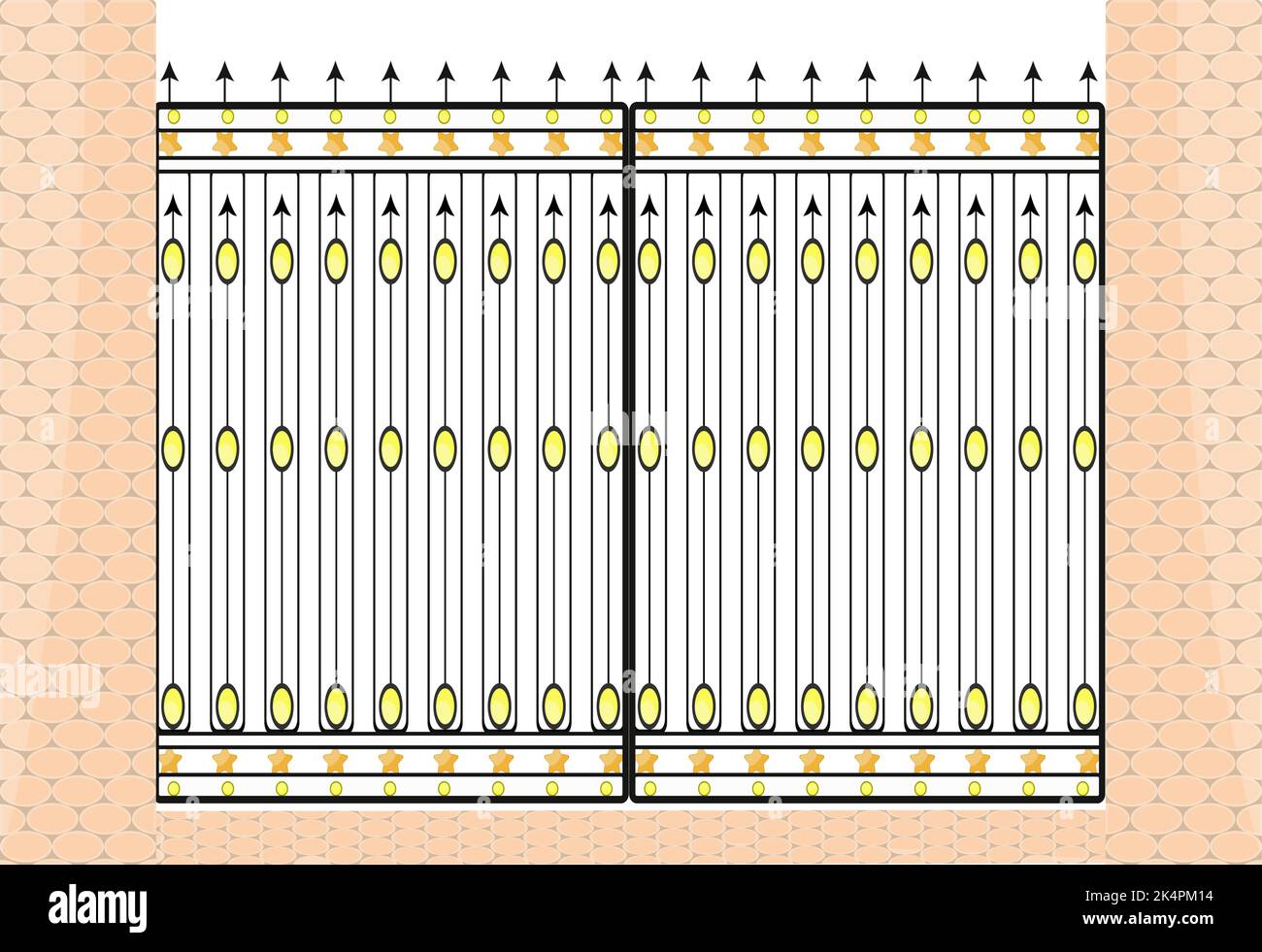 Electric gate, illustration, vector on a white background Stock Vector ...