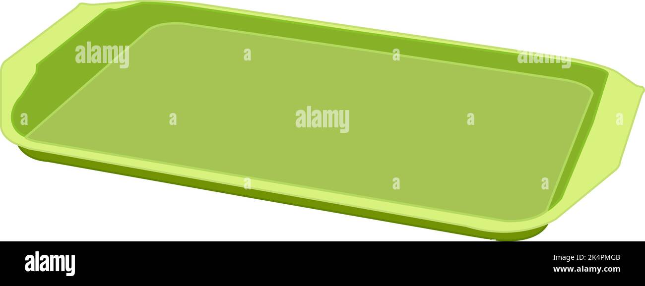 Green plastic tray, illustration, vector on a white background Stock ...