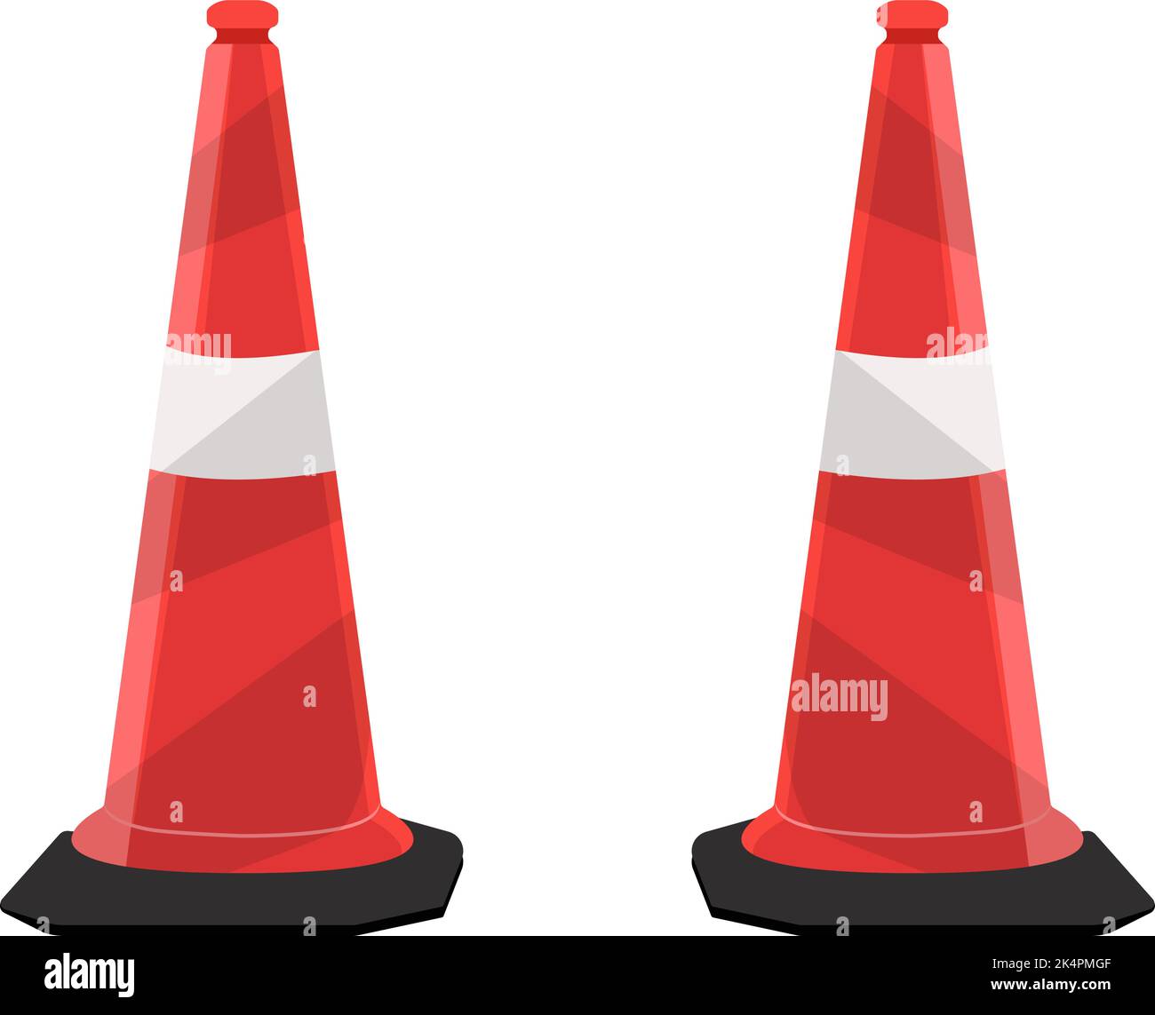 Red cones, illustration, vector on a white background Stock Vector ...