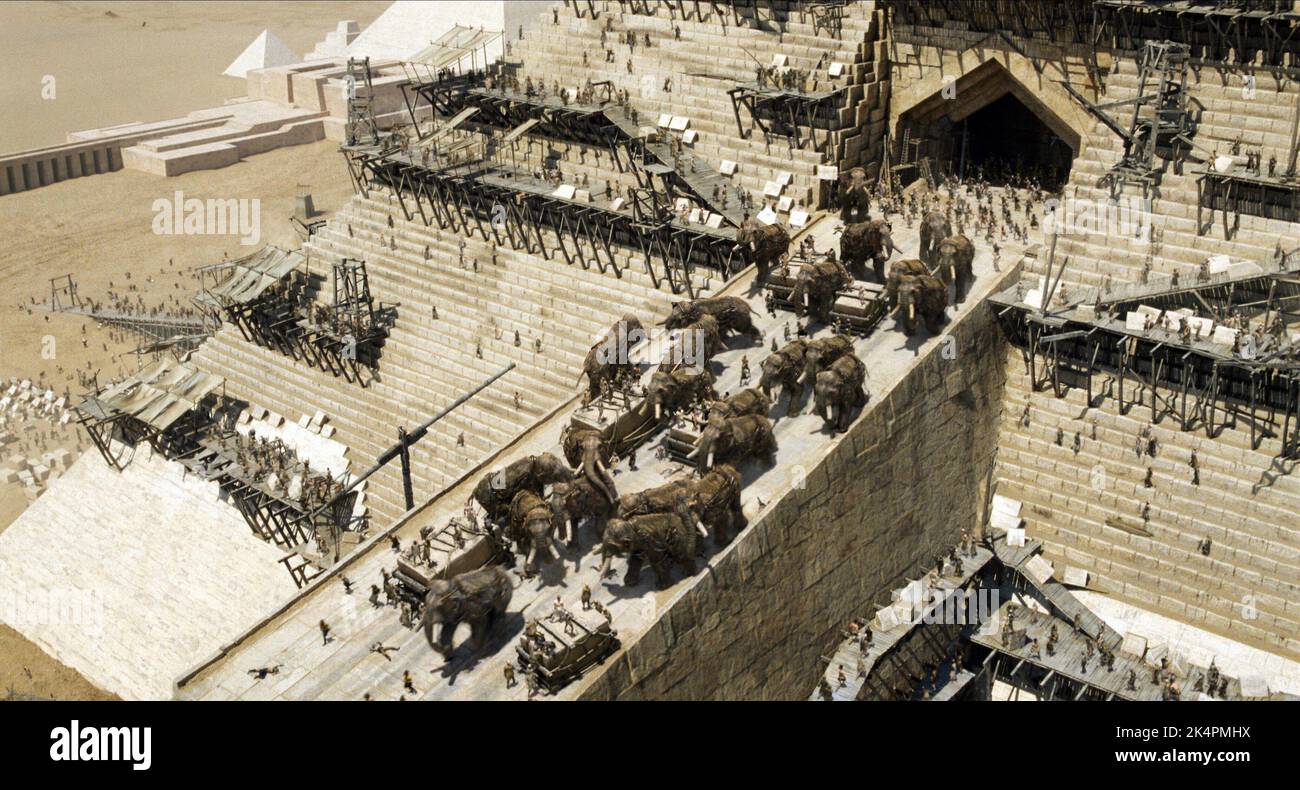 MAMMOTHS ON BUILDING SITE, 10 000 BC, 2008 Stock Photo - Alamy