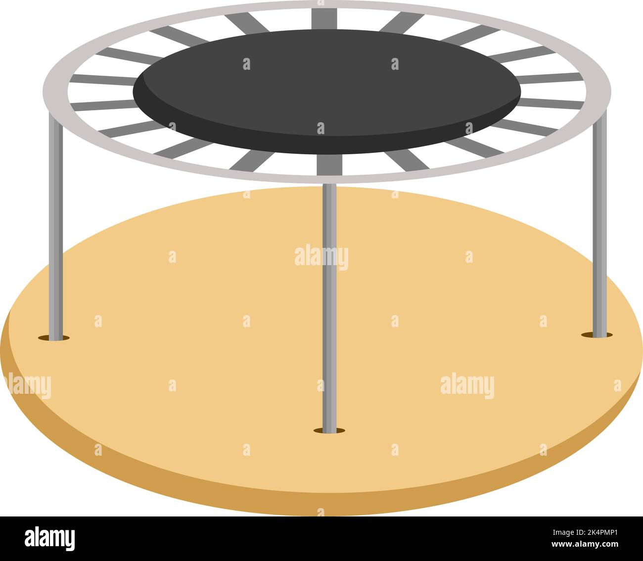 Small trampoline, illustration, vector on a white background Stock ...