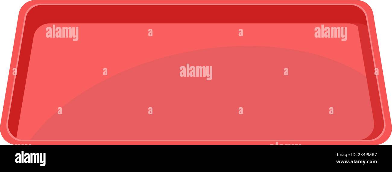 Red plastic tray, illustration, vector on a white background Stock ...