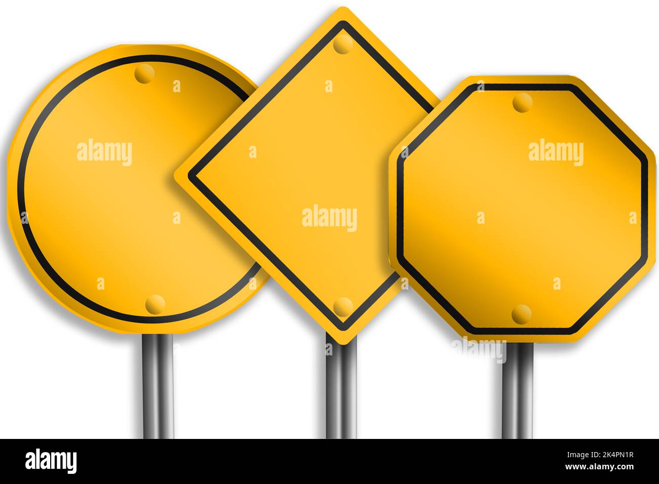Vintage street sign sets with yellow color, 3d rendering Stock Photo ...