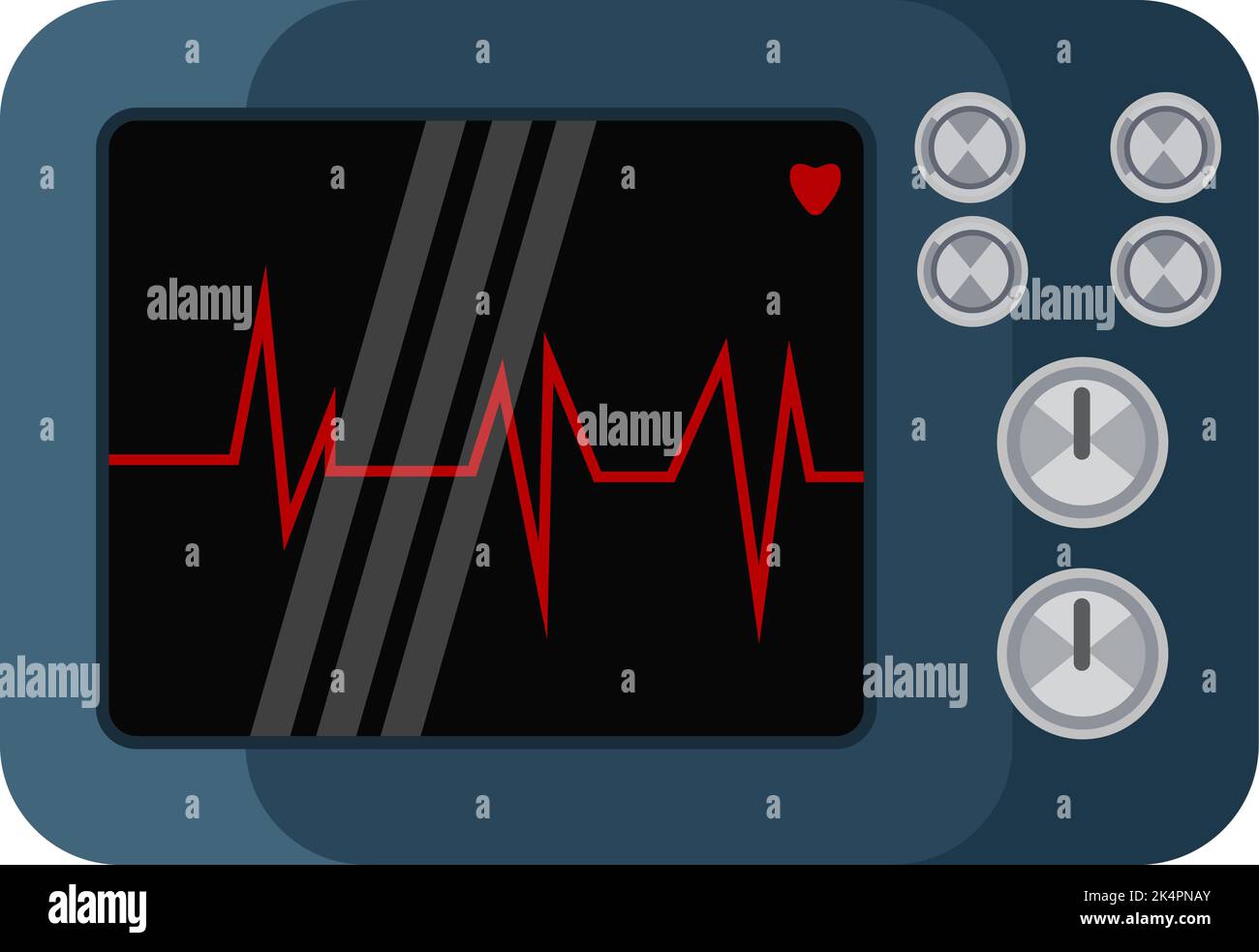 Blue ECG Machine, illustration, vector on a white background Stock ...