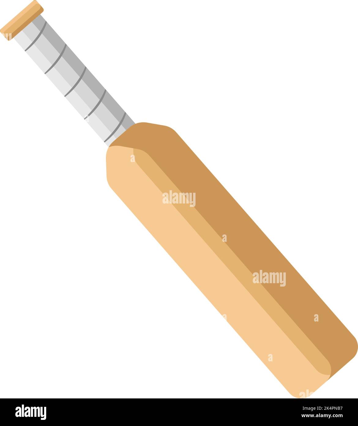 Cricket bat with white handle, illustration, vector on a white ...