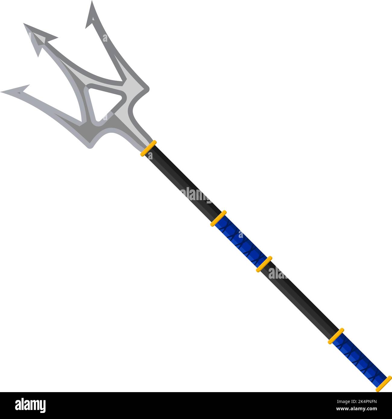 Metal triden, illustration, vector on a white background Stock Vector ...