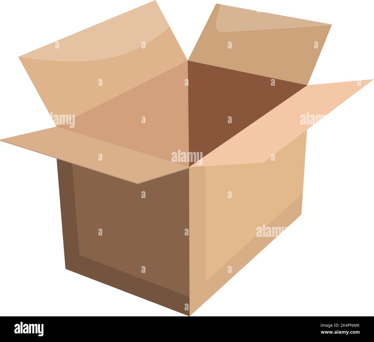 Empty cardboard box, illustration, vector on a white background Stock ...