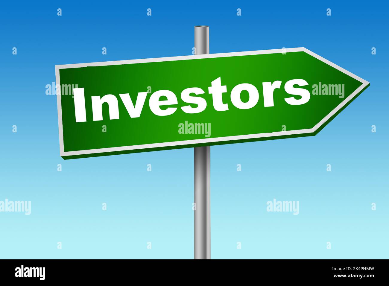 Green road sign with investors word, 3d rendering Stock Photo - Alamy