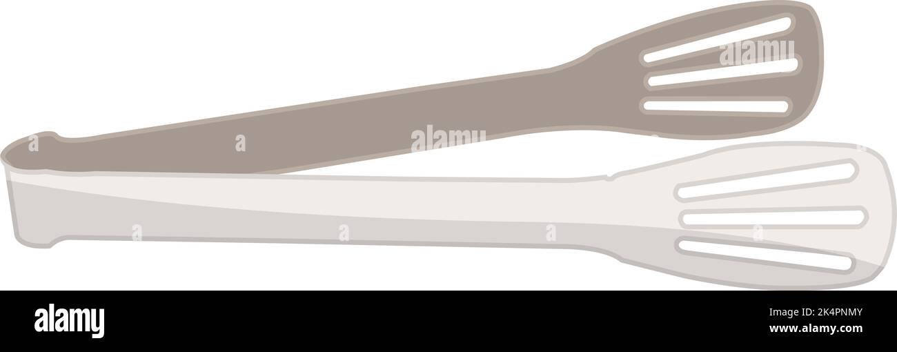Metal kitchen tongs, illustration, vector on a white background Stock ...