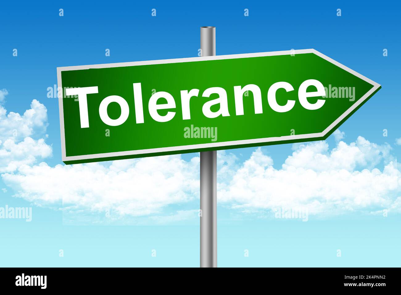 Green road sign with tolerance word, 3d rendering Stock Photo - Alamy