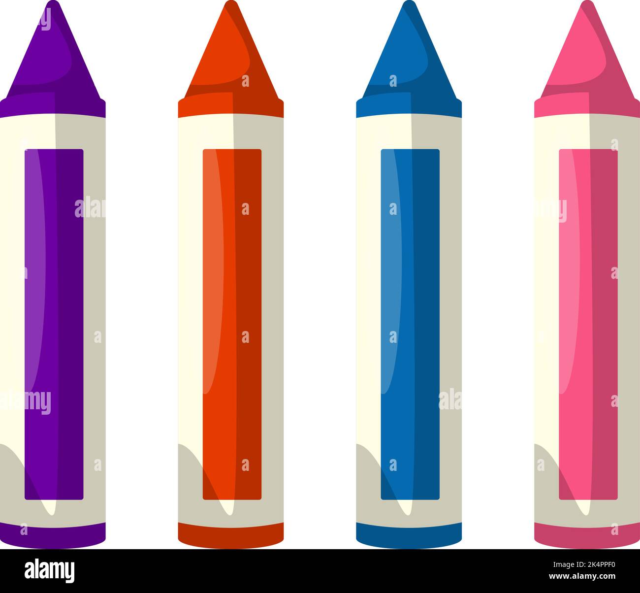 School crayons, illustration, vector on a white background Stock Vector ...