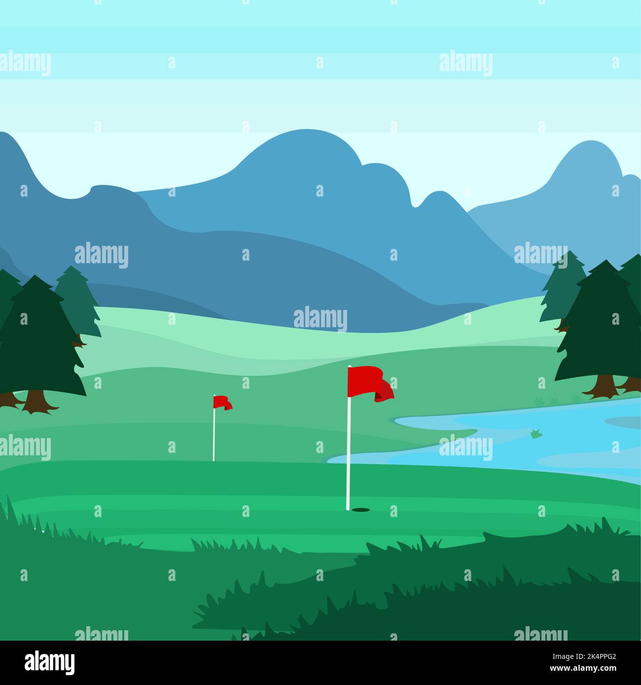 Golfing field Stock Vector Images - Alamy