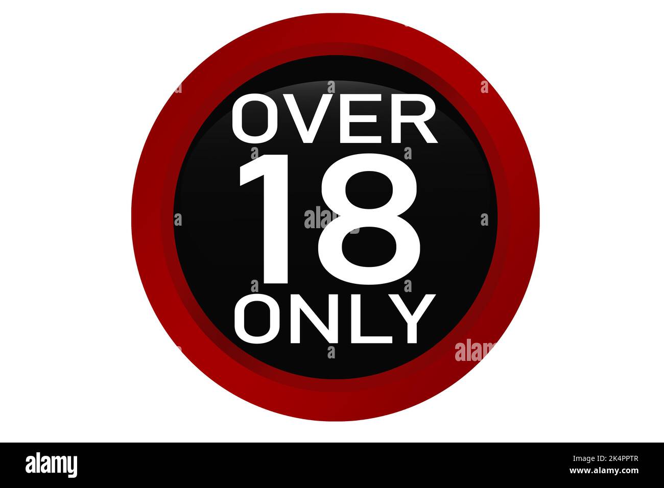 Over eighteen only entry sign isolated, 3d rendering Stock Photo - Alamy