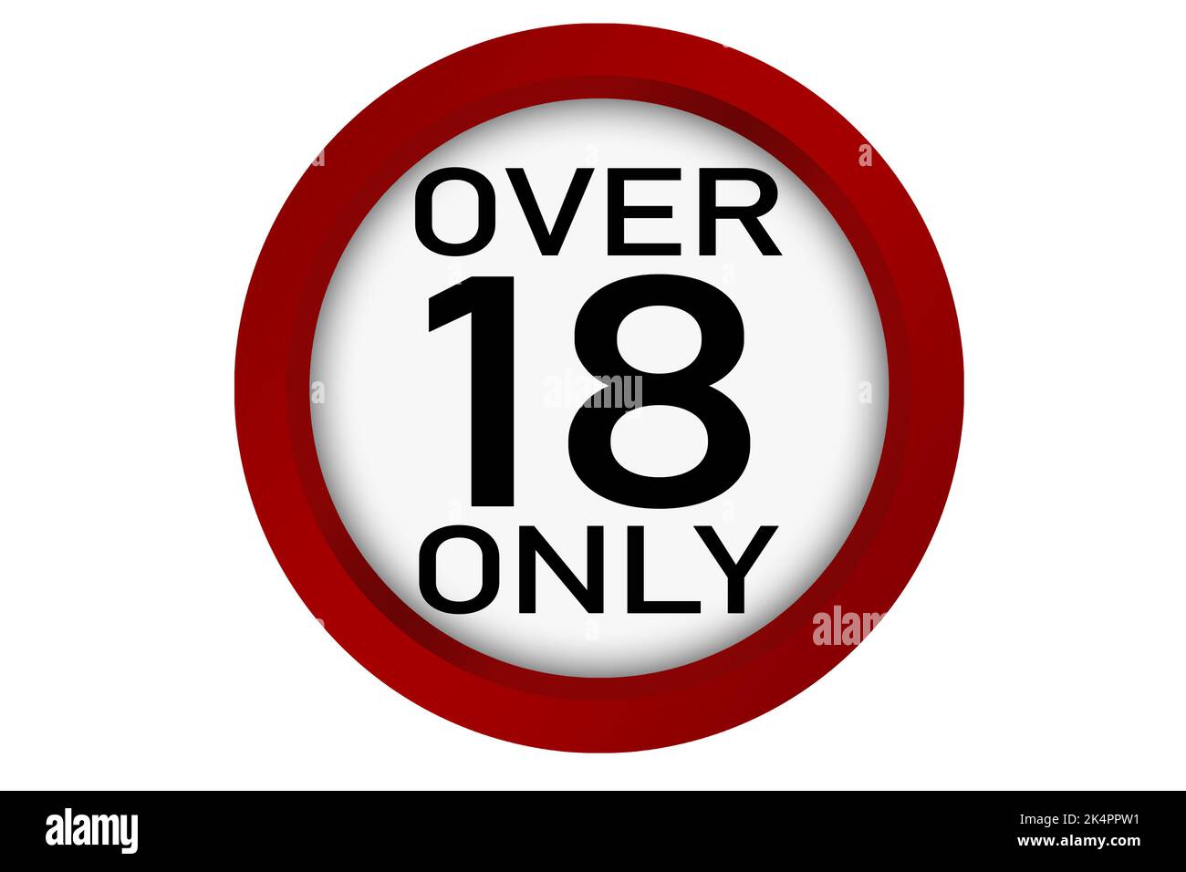 Over eighteen only entry sign isolated, 3d rendering Stock Photo - Alamy