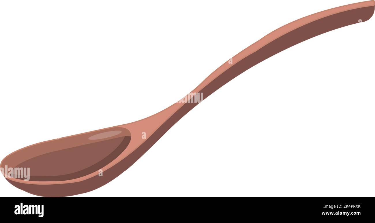 Wooden spoon, illustration, vector on a white background Stock Vector ...