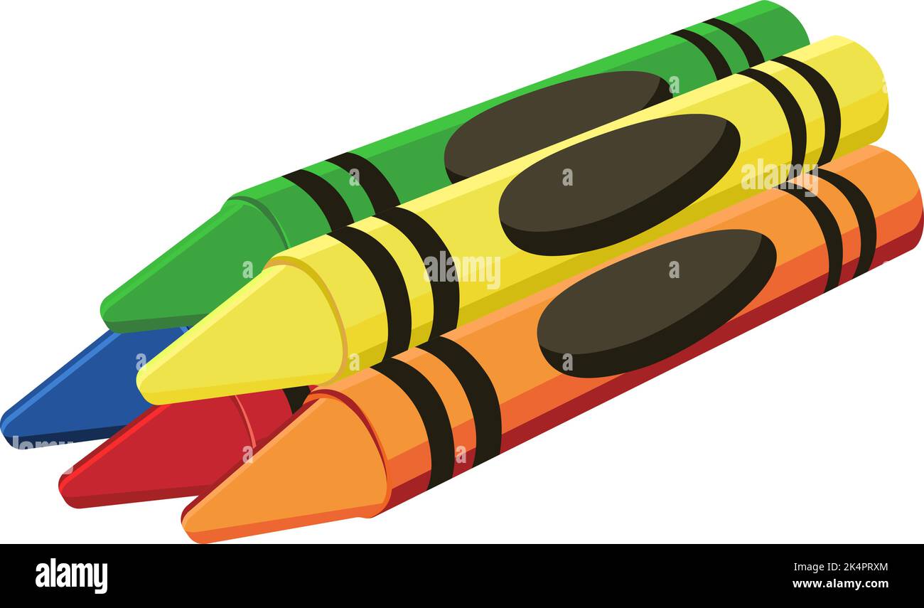 Childrens crayons , illustration, vector on a white background Stock ...