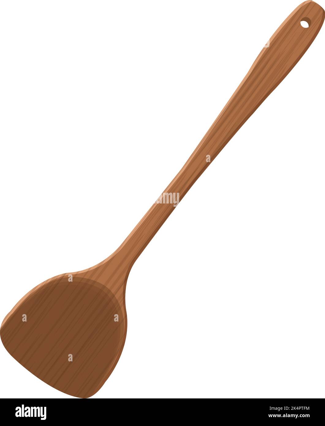 Wooden cooking spoon, illustration, vector on a white background Stock ...