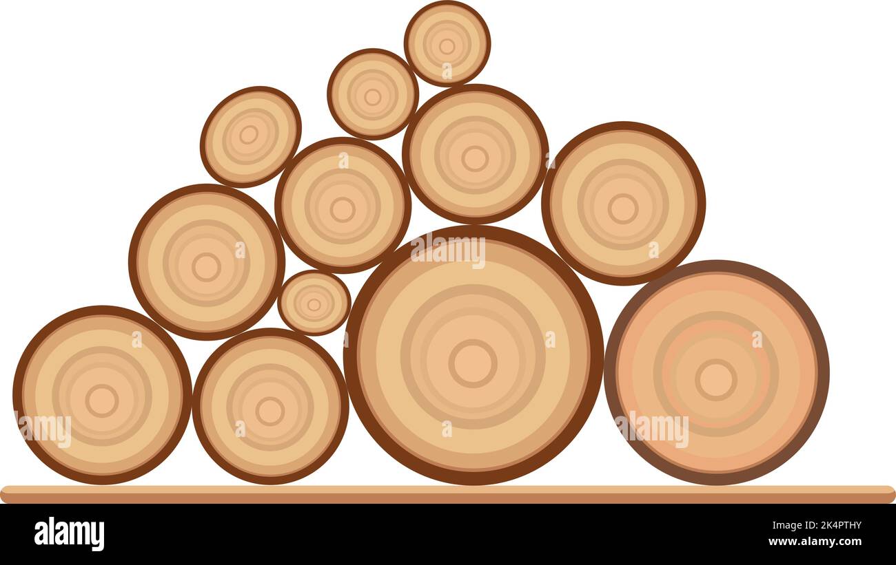 Cut trees, illustration, vector on a white background Stock Vector ...