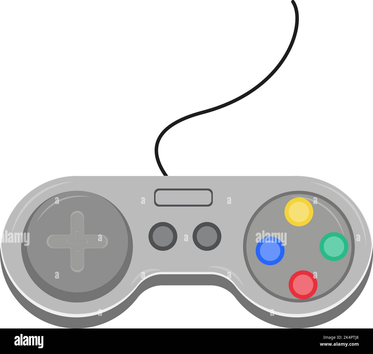 Grey gaming console, illustration, vector on a white background Stock ...