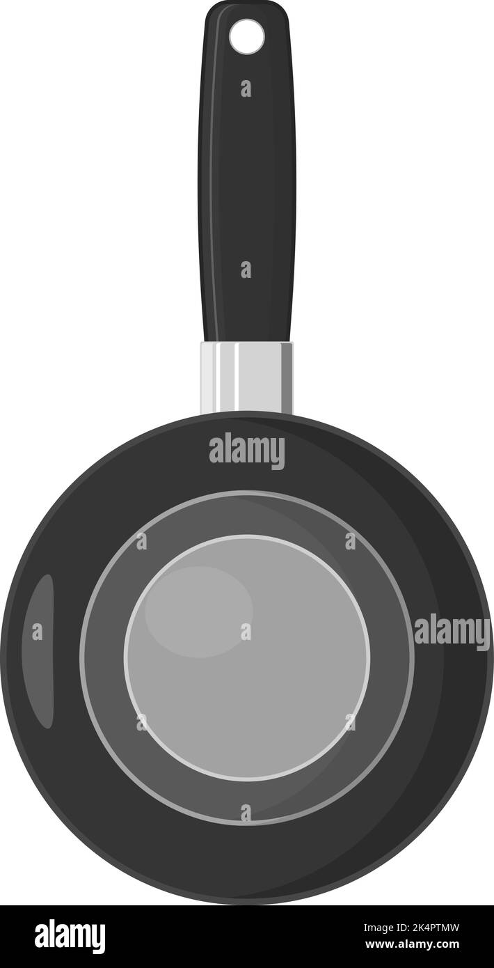 Simple frying pan, illustration, vector on a white background Stock ...