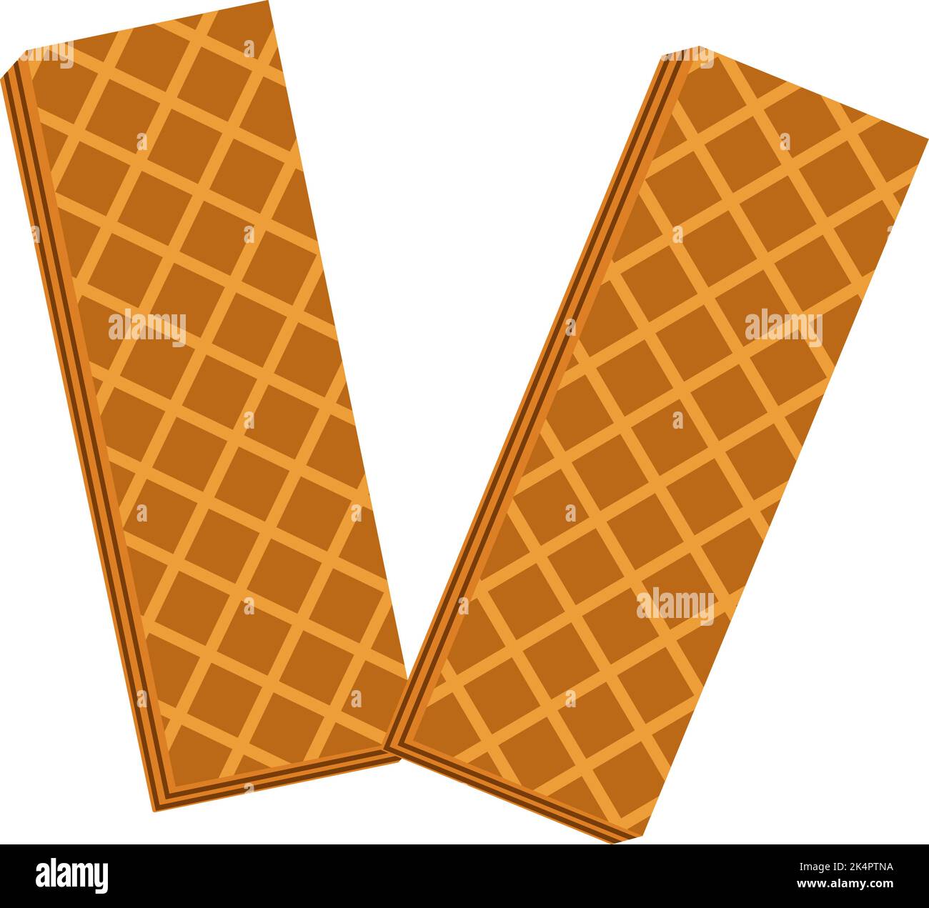 Delicious waffle, illustration, vector on a white background Stock ...