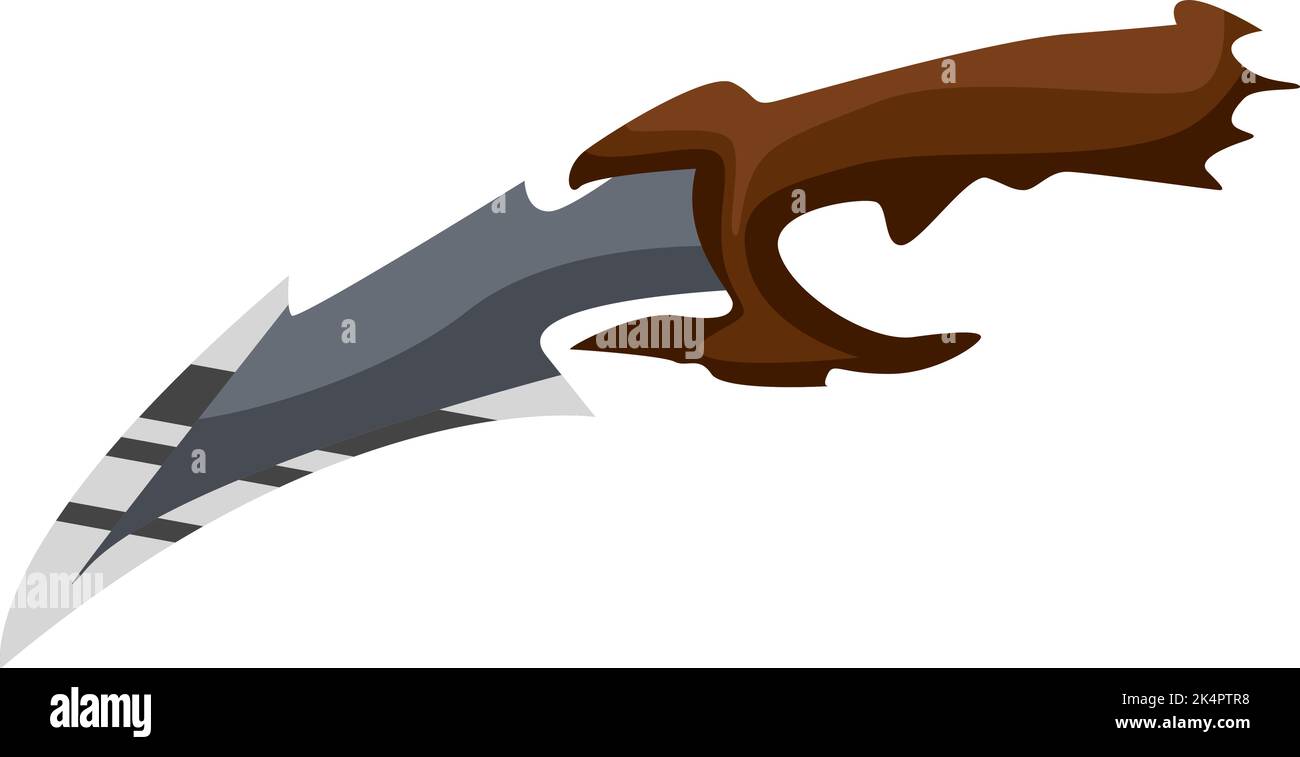 Wooden dagger, illustration, vector on a white background Stock Vector ...