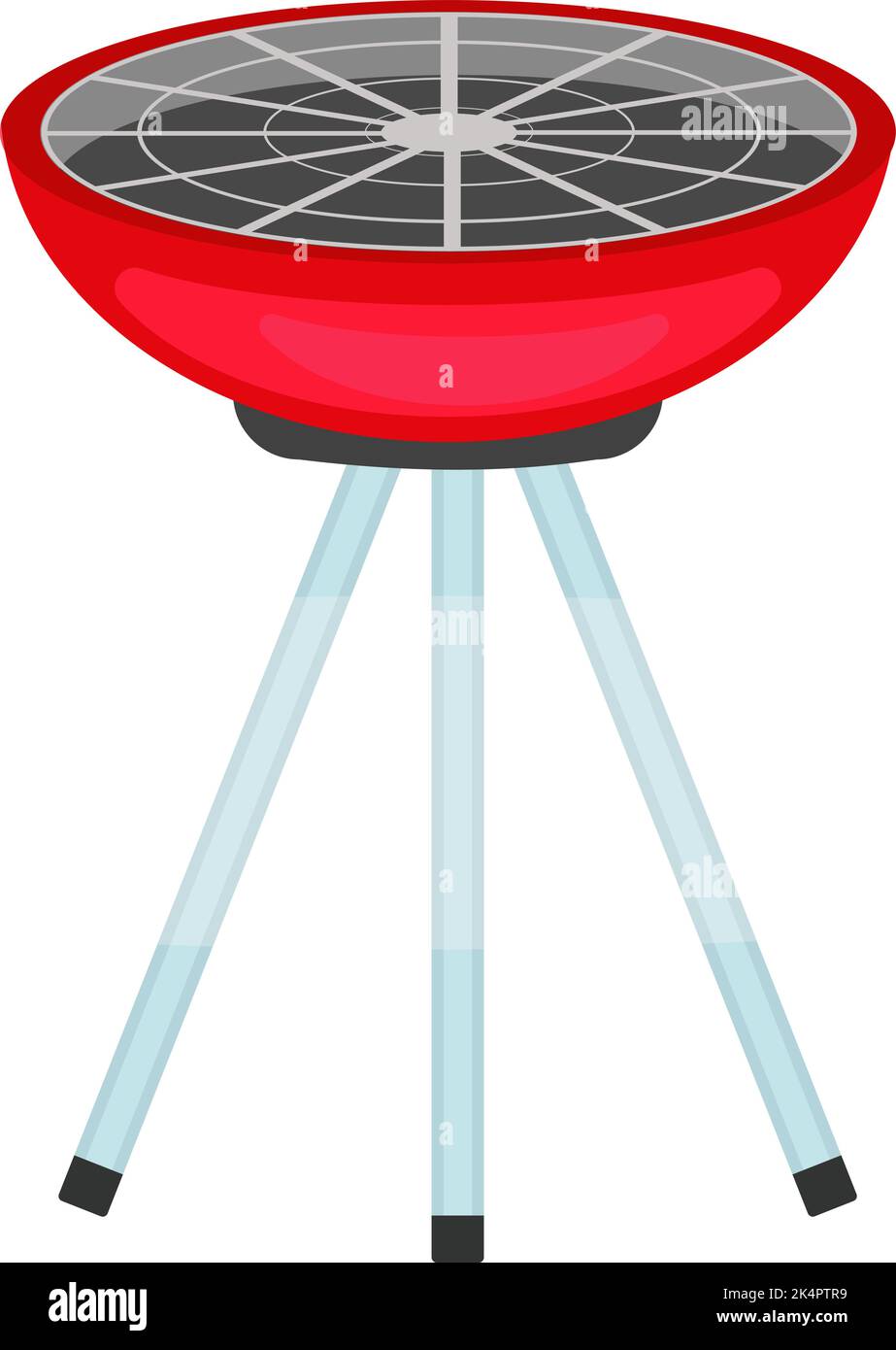 Red grill, illustration, vector on a white background Stock Vector ...