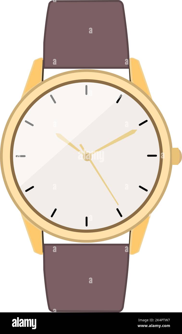 Round wrist watch, illustration, vector on a white background Stock ...