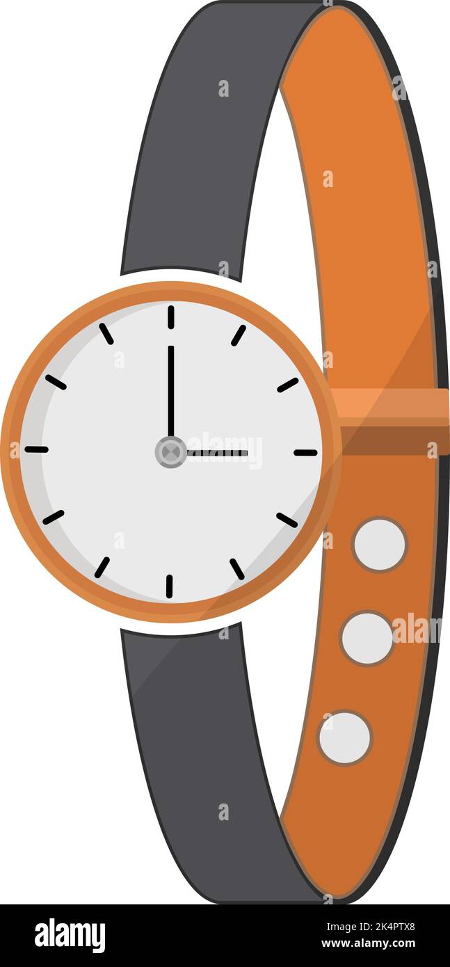 Wrist watch, illustration, vector on a white background Stock Vector ...