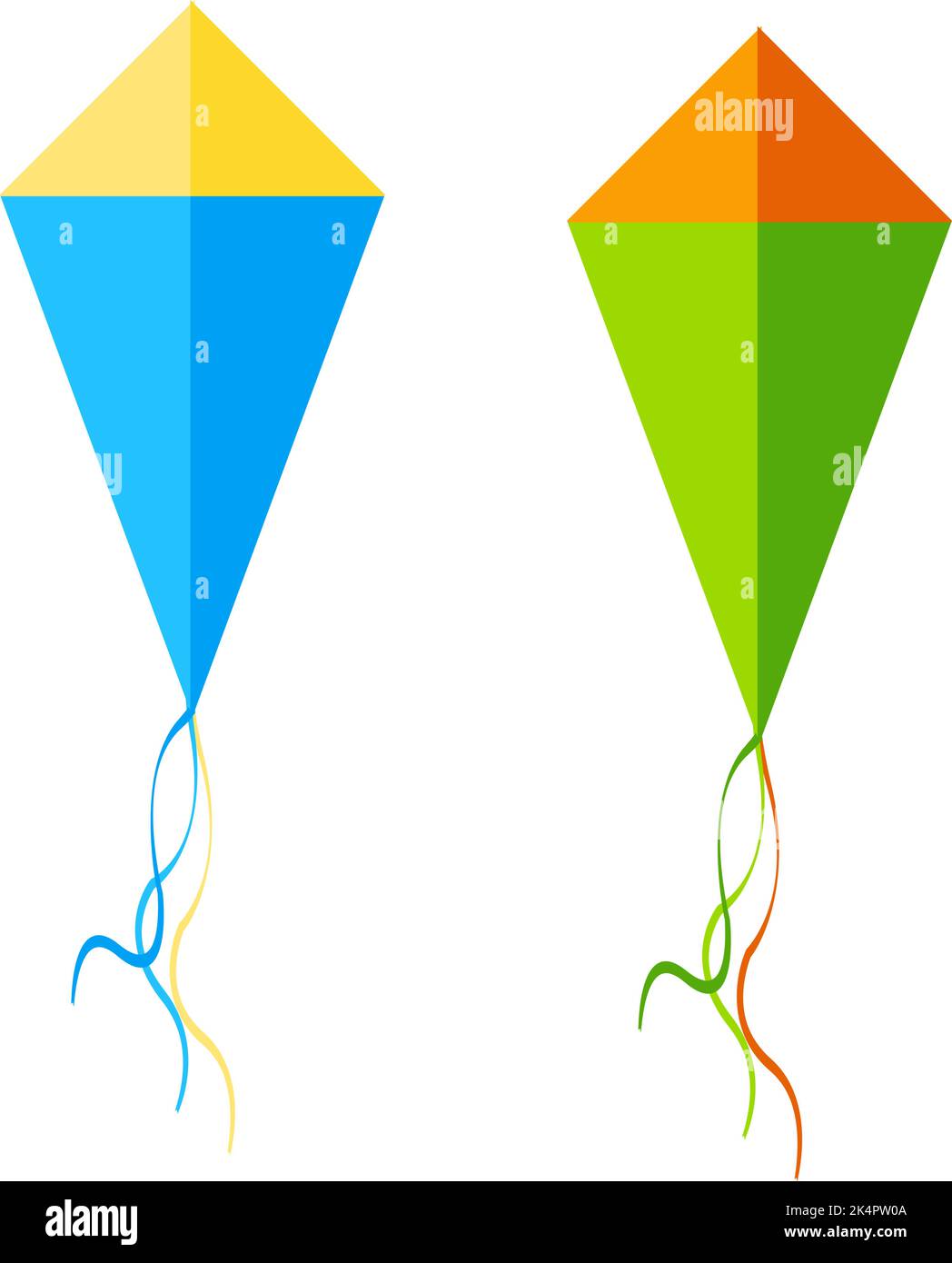 Flying kites, illustration, vector on a white background Stock Vector ...