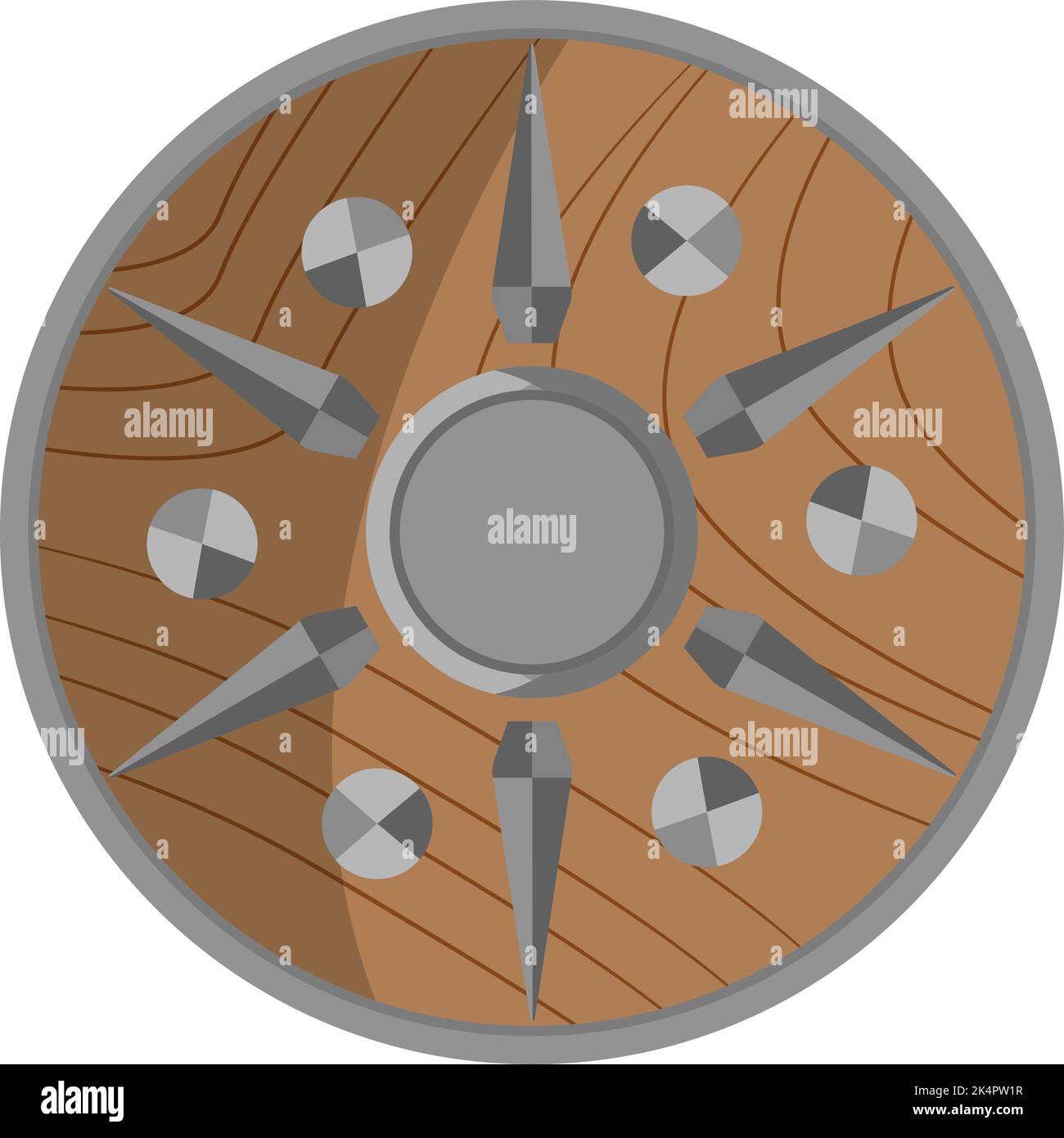 Wooden viking shield, illustration, vector on a white background Stock ...