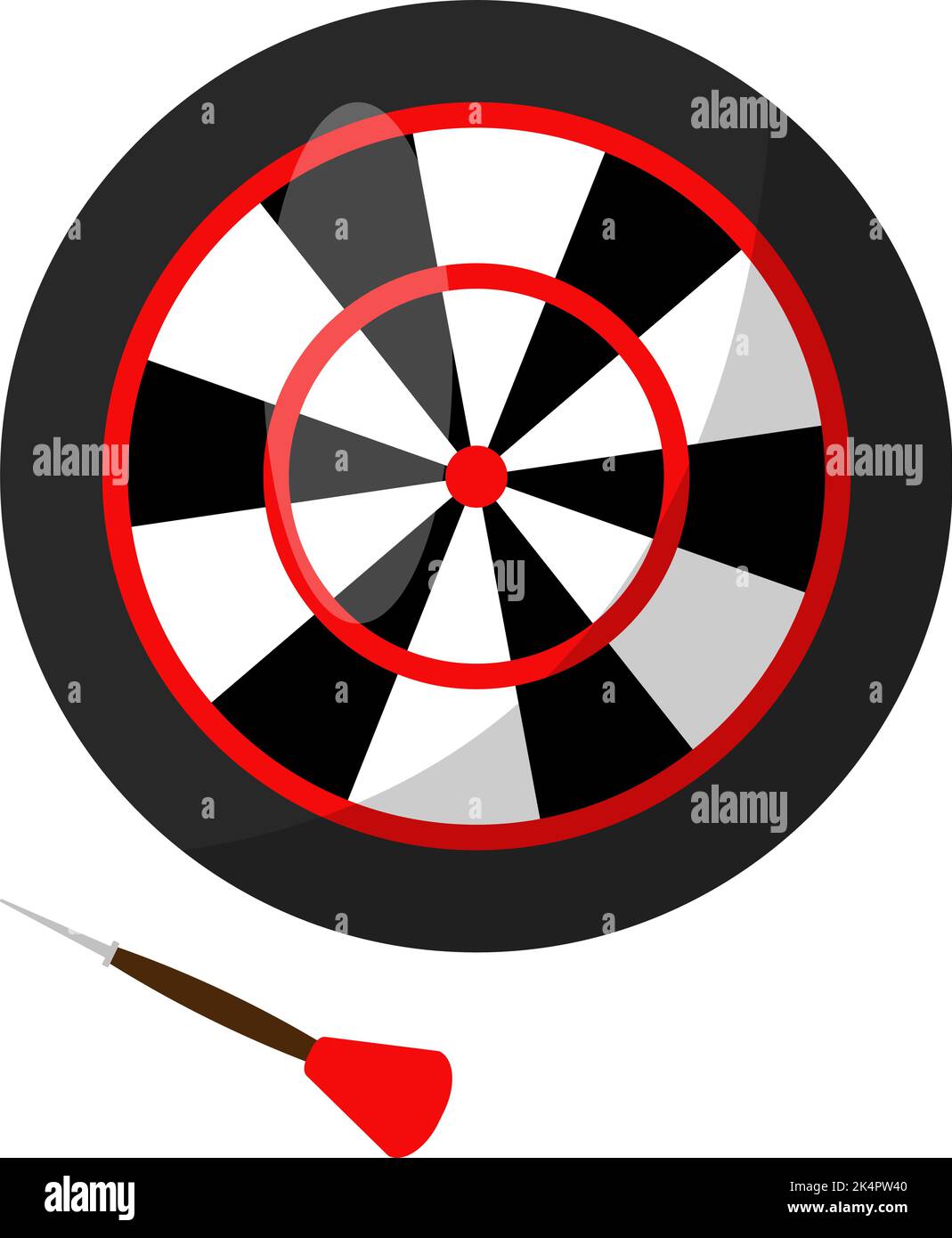 Black Dart board, illustration, vector on a white background Stock ...
