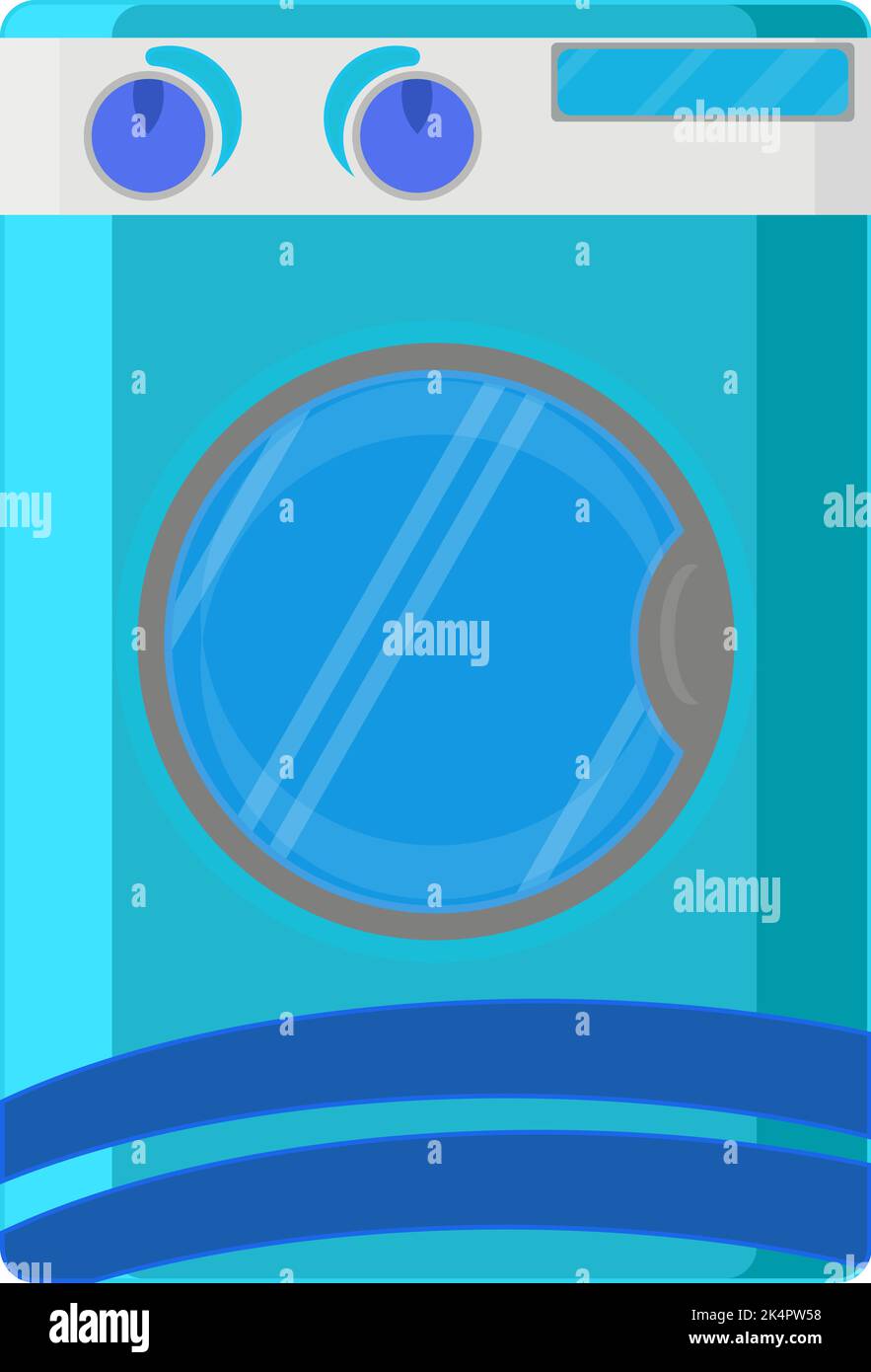 Blue washing machine, illustration, vector on a white background Stock ...